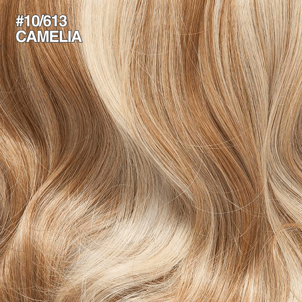 Stranded 20" One Piece Wand Wave Clip-in Hair Extension #10/613 Cameli